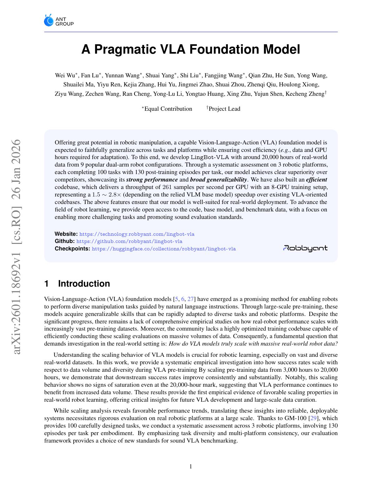 A Pragmatic VLA Foundation Model