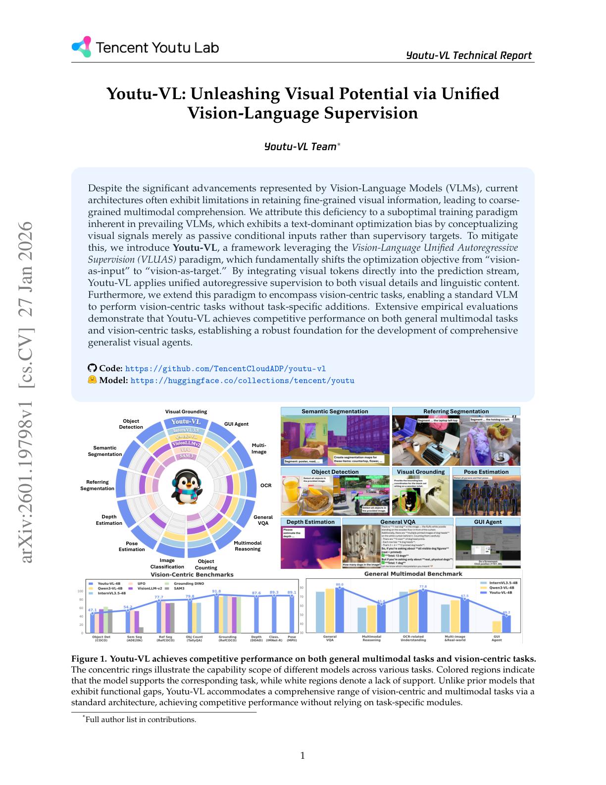 Youtu-VL: Unleashing Visual Potential via Unified Vision-Language ...